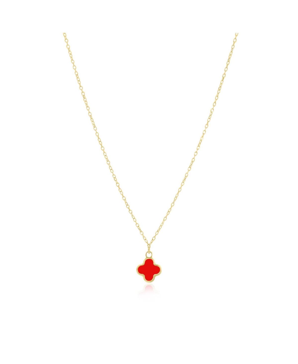 Click here for The Lovery Mini Red Single Clover Necklace 14K Gol... prices