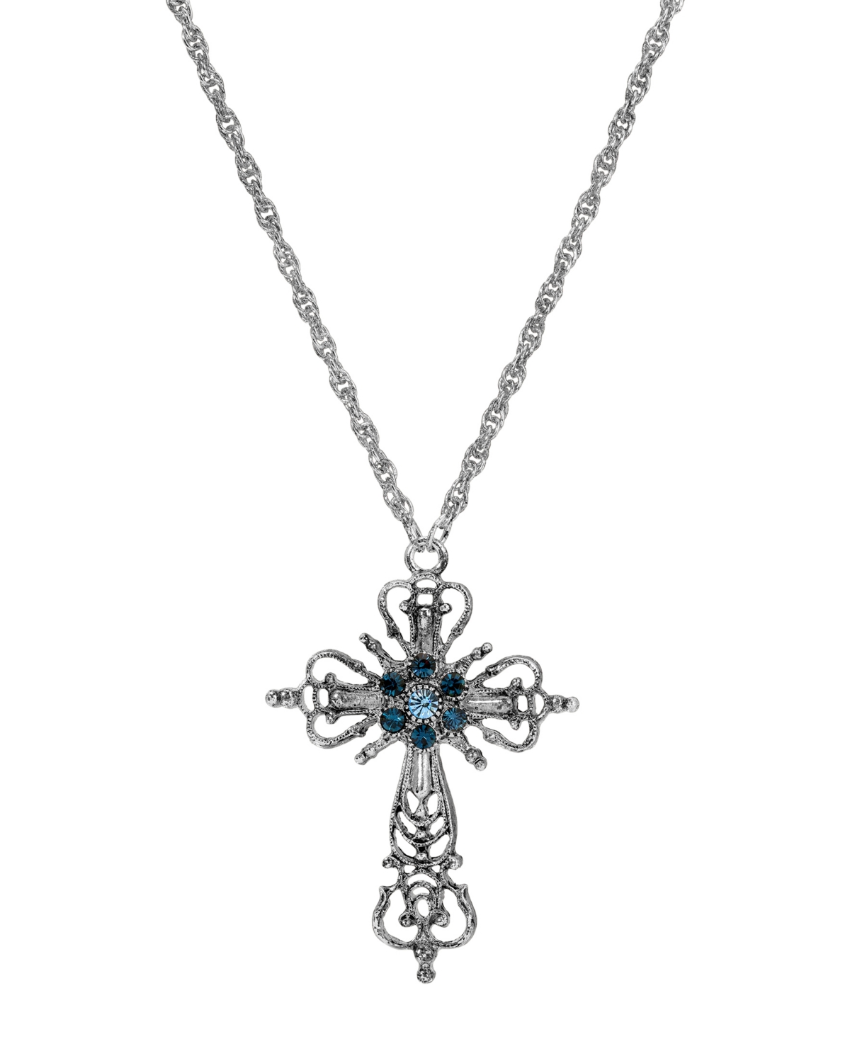 Click here for Symbols of Faith Silver-Tone Cross Blue Crystals 3... prices