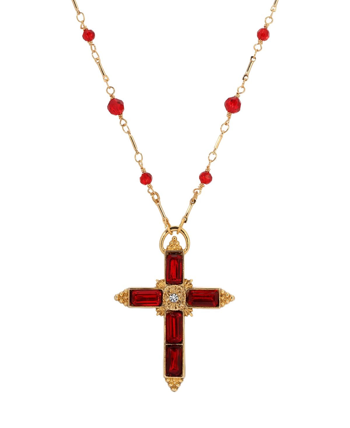 Click here for Symbols of Faith Gold-Tone Siam Cross Beaded 30 Ne... prices