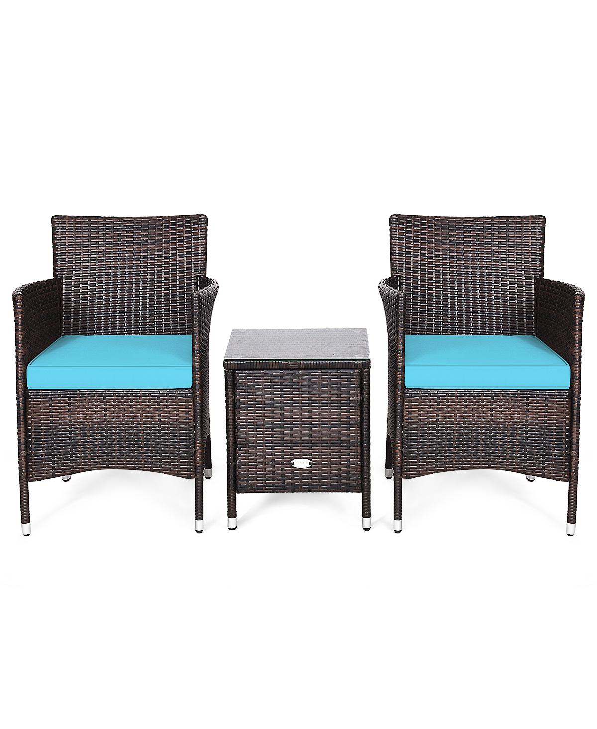 Click here for Gymax 3PCS Patio Rattan Chair & Table Furniture Se... prices