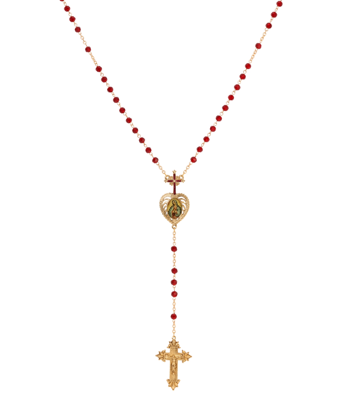 Click here for Symbols of Faith Gold Tone Cross Heart Lady Of Gua... prices