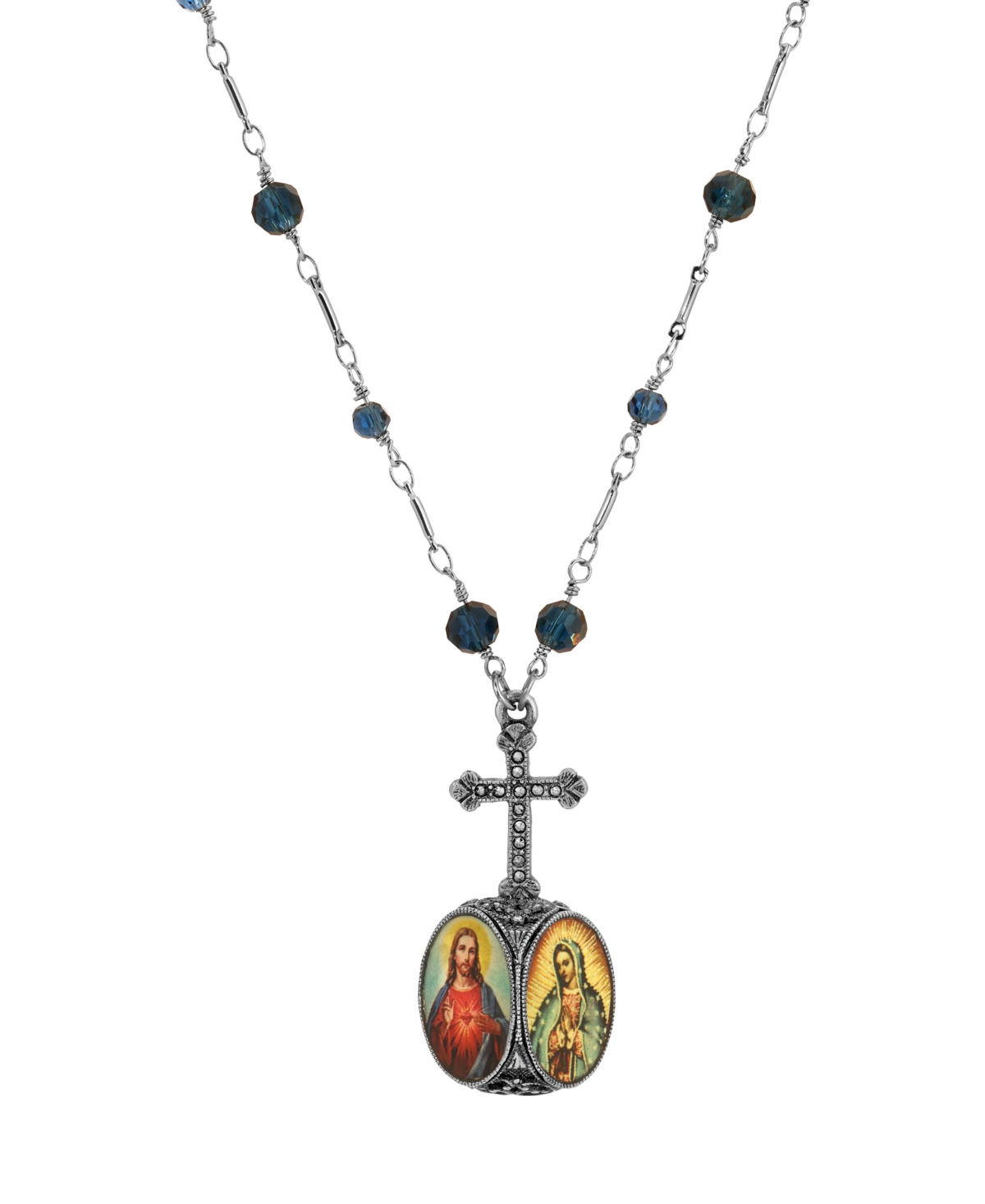 Click here for Symbols of Faith Silver-Tone Cross 2-Sided Jesus D... prices