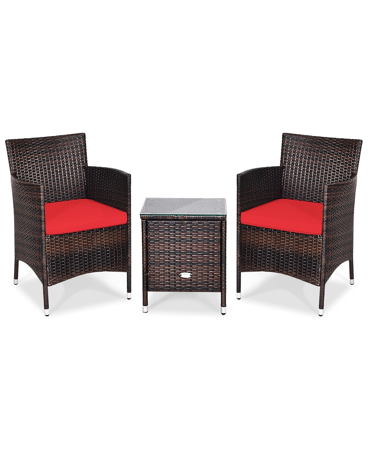 Click here for Gymax 3PCS Patio Rattan Chair & Table Furniture Se... prices
