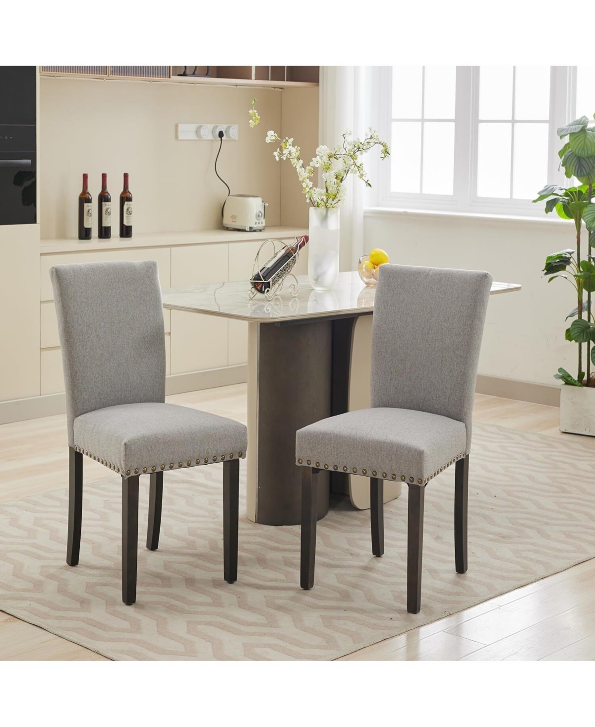 Click here for gaomon Upholstered Dining Chairs Set of 2  Fabric... prices