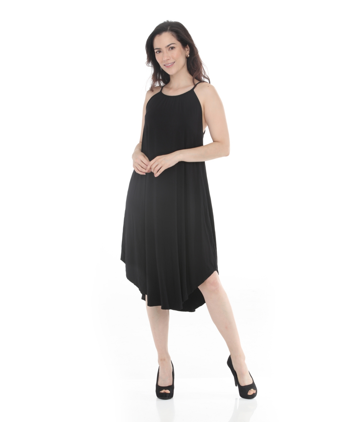 Click here for White Mark Womens Halter Neck Swing Midi Dress - B... prices