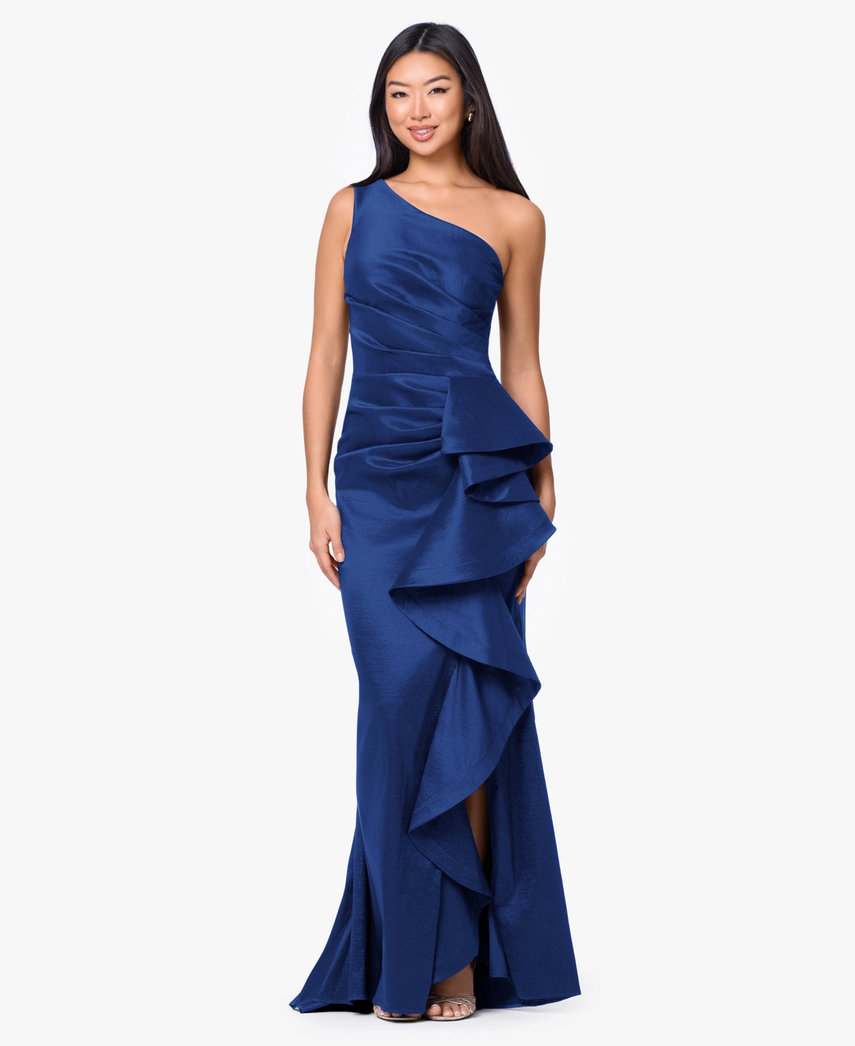 Click here for Betsy & Adam Womens Long One-Shoulder Dress - Roya... prices