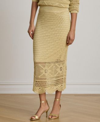 Click here for Lauren Ralph Lauren Womens Scallop Hem A Line Midi... prices