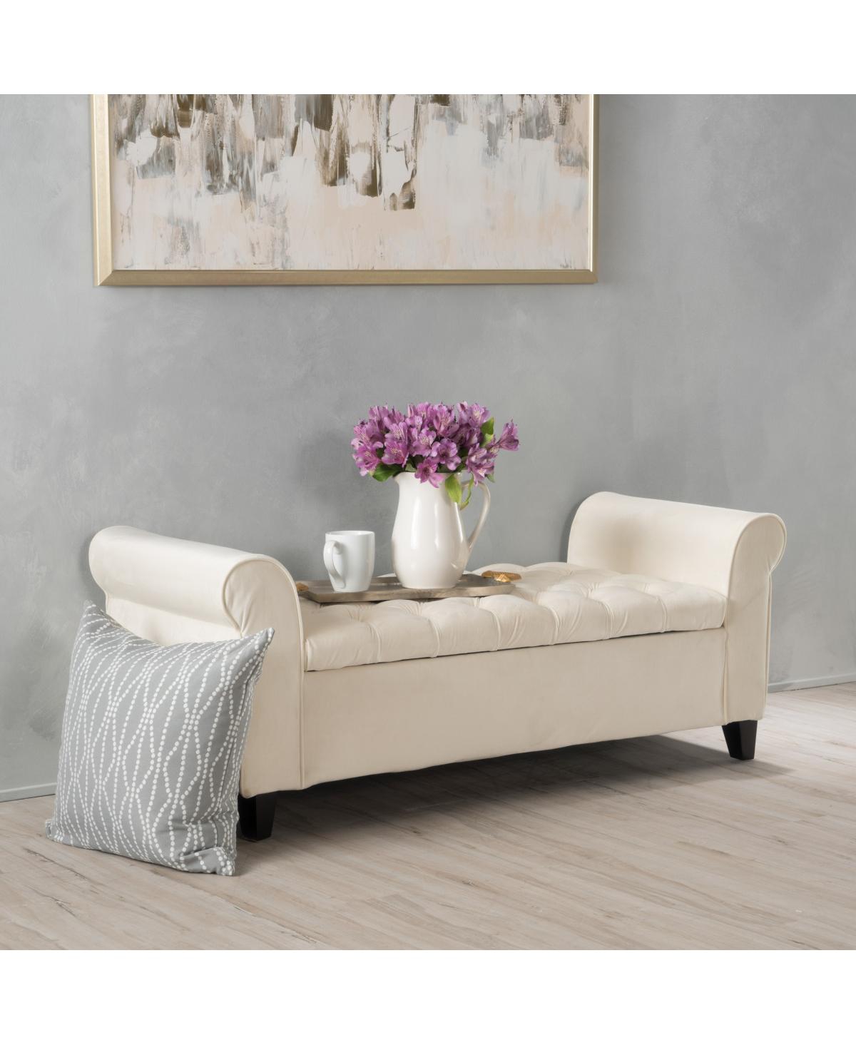 Click here for Streamdale Furniture Ivory Fabric Storage Bench wi... prices