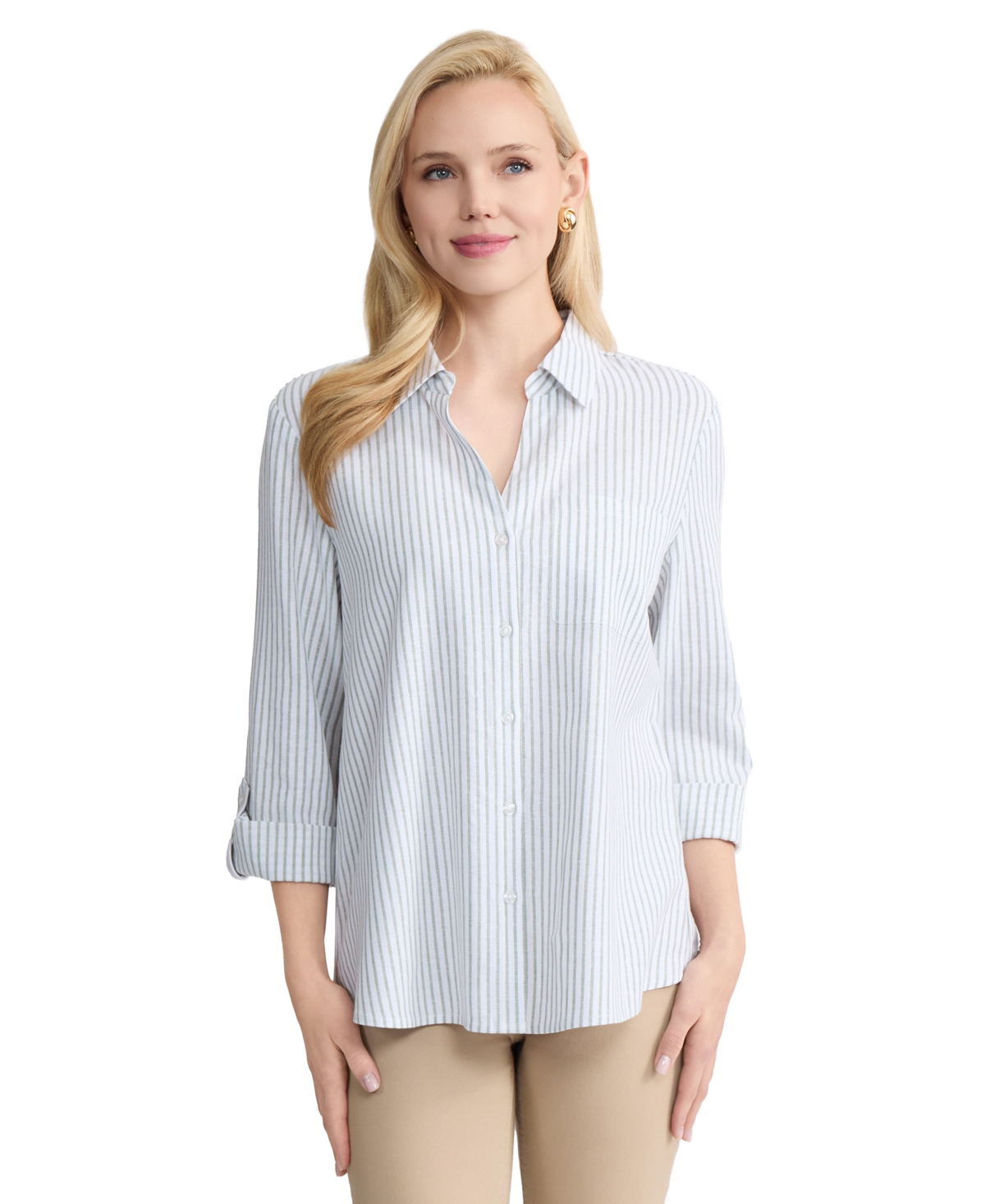 Click here for Jones New York Womens Collared Button-Front Shirt... prices