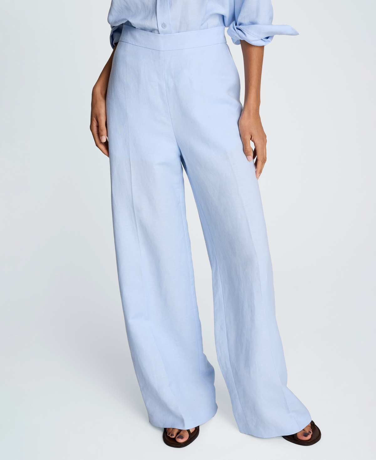 Click here for Kenneth Cole Womens Pull-On Wide-Leg Pants - Blue... prices
