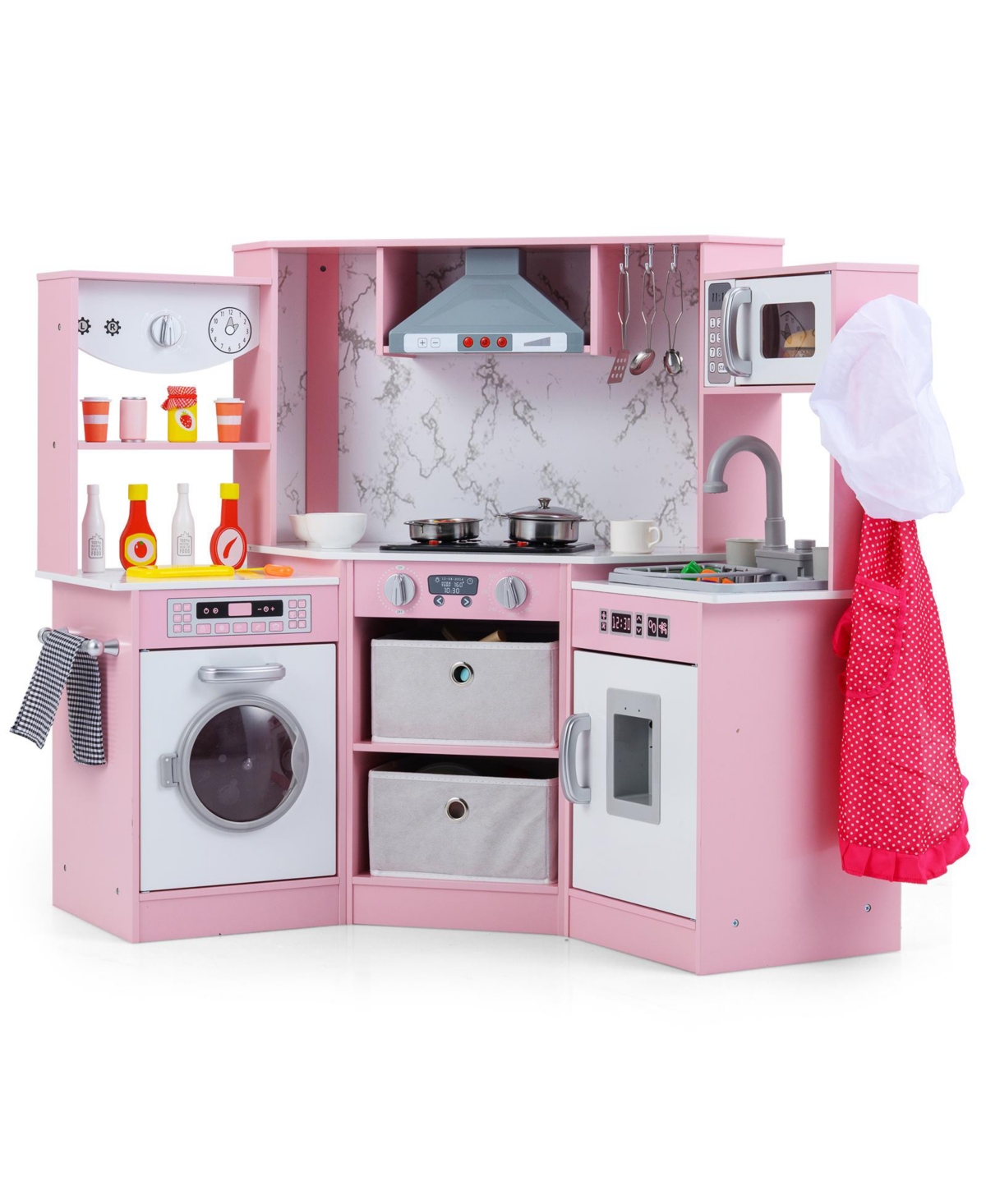 Click here for Slickblue Wooden Play Kitchen for Kids with Realis... prices