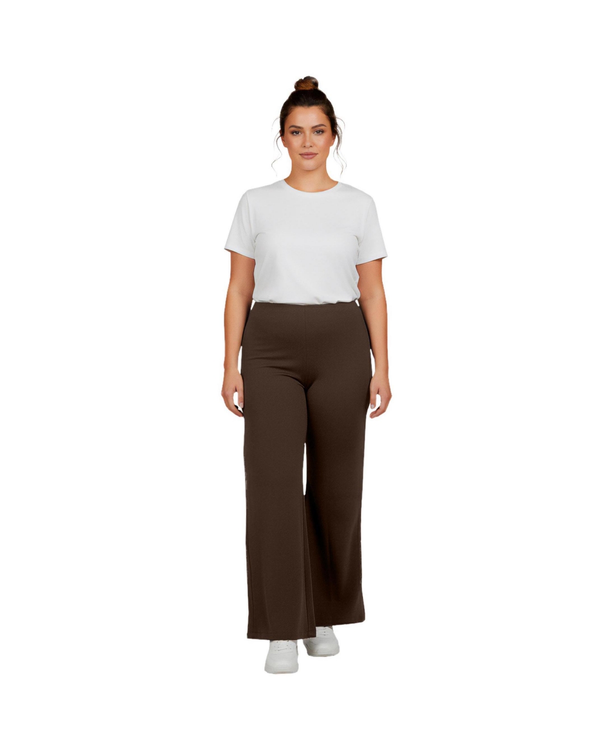 Click here for Avenue Womens Ponte Wide Leg Pant - Chocolate prices