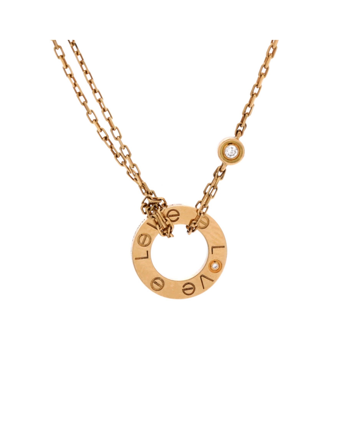 Click here for Pre-Owned Cartier 2 Diamonds Love Pendant Necklace... prices