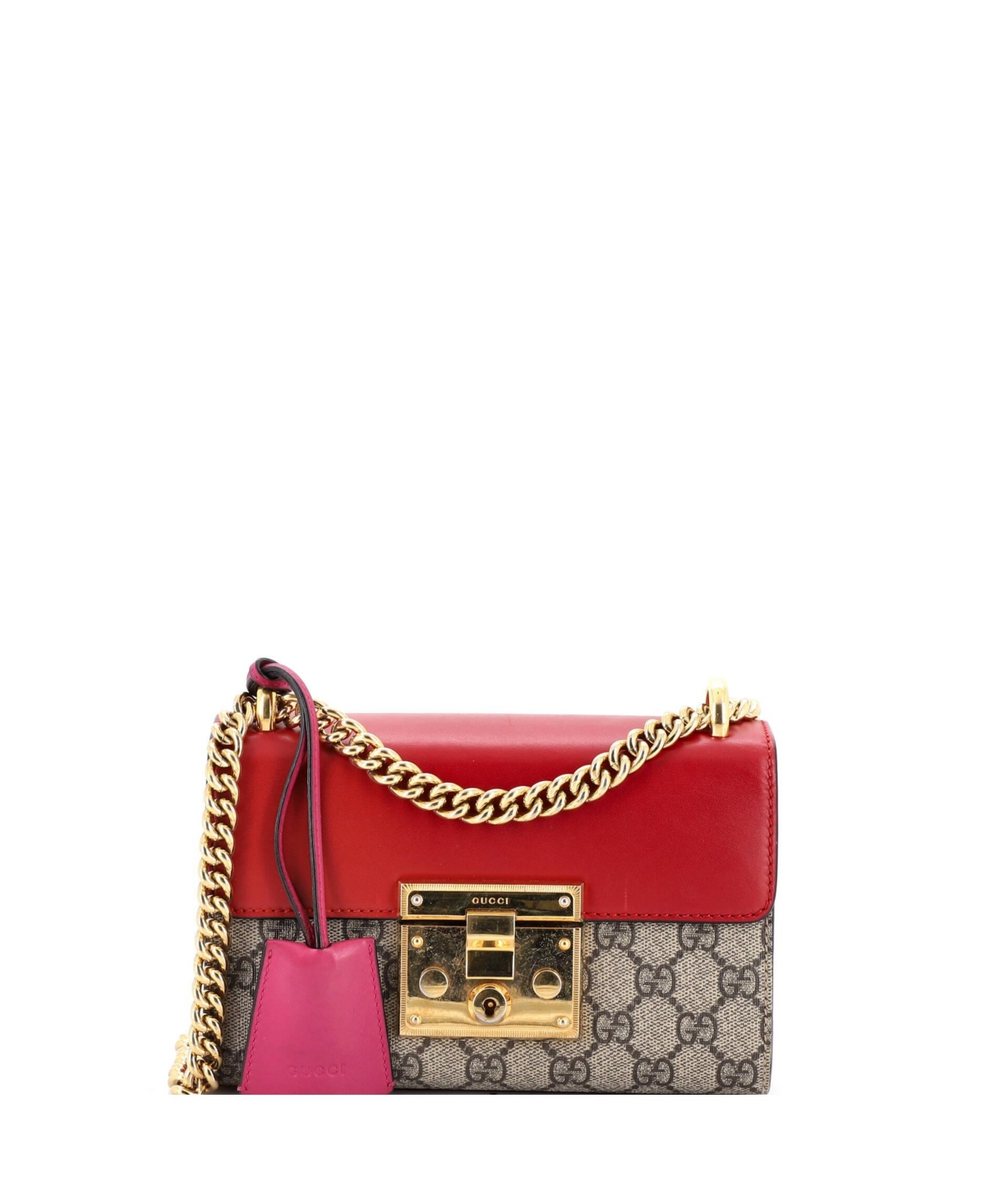 Click here for Pre-Owned Gucci Small Padlock Shoulder Bag Gg Coat... prices