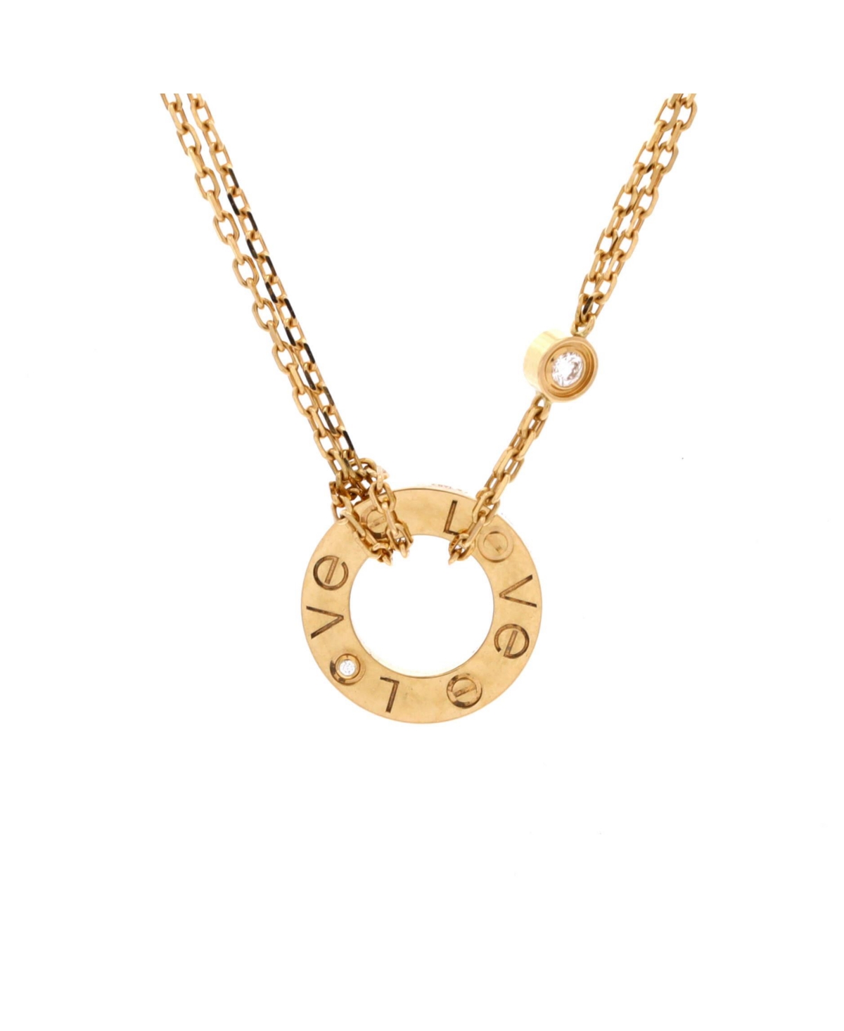 Click here for Pre-Owned Cartier 2 Diamonds Love Pendant Necklace... prices