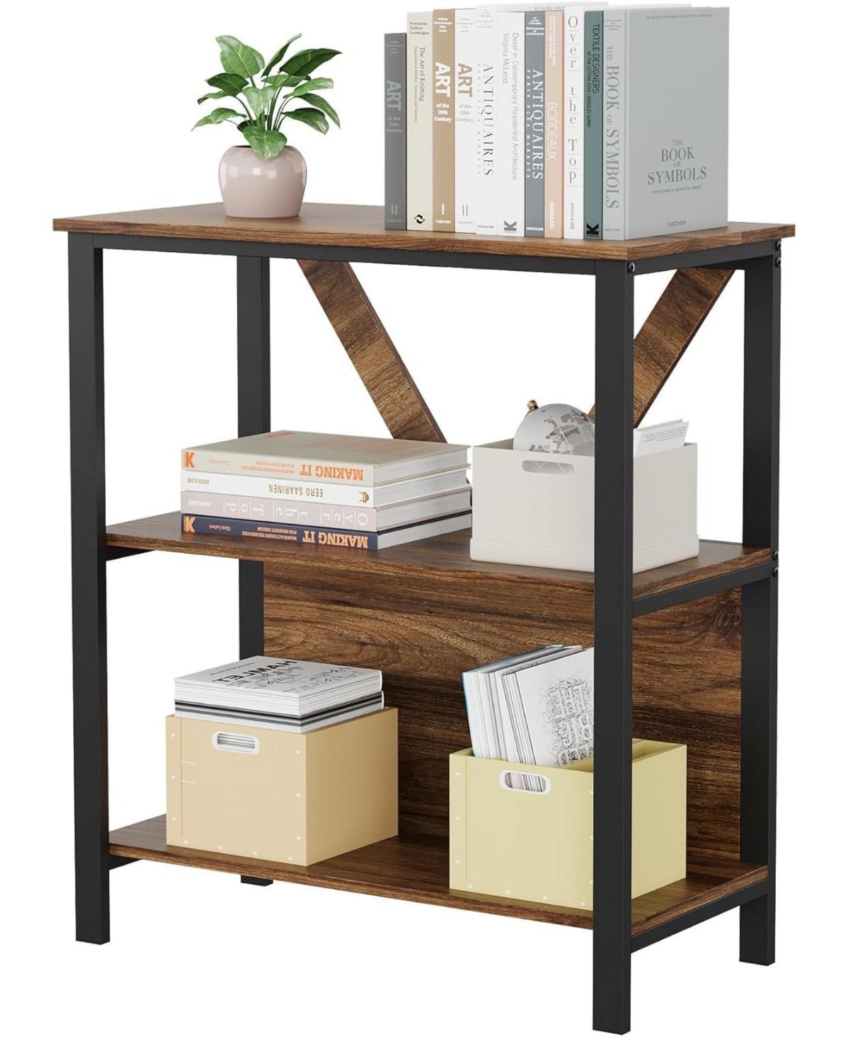 Click here for gaomon 3-Tier Industrial Rustic Bookcase with Led... prices
