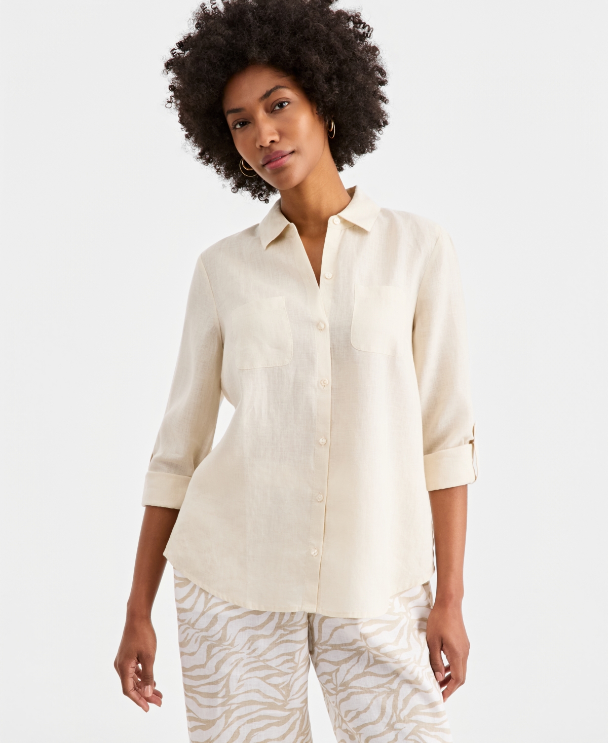 Click here for Charter Club Womens 100 Linen Shirt  Created for M... prices