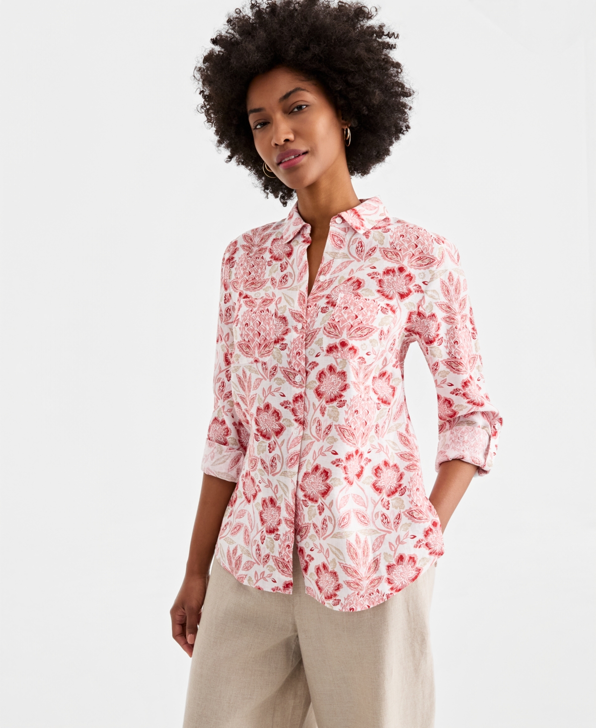 Click here for Charter Club Womens 100 Linen Shirt  Created for M... prices