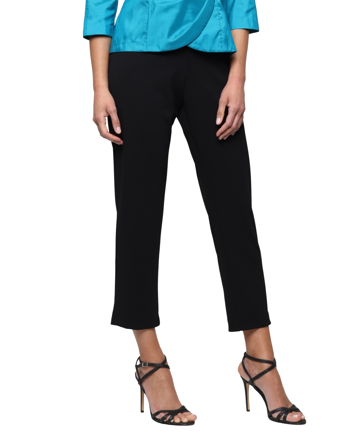 Click here for Alex Evenings Petite Pull-On Cropped Pants - Black prices