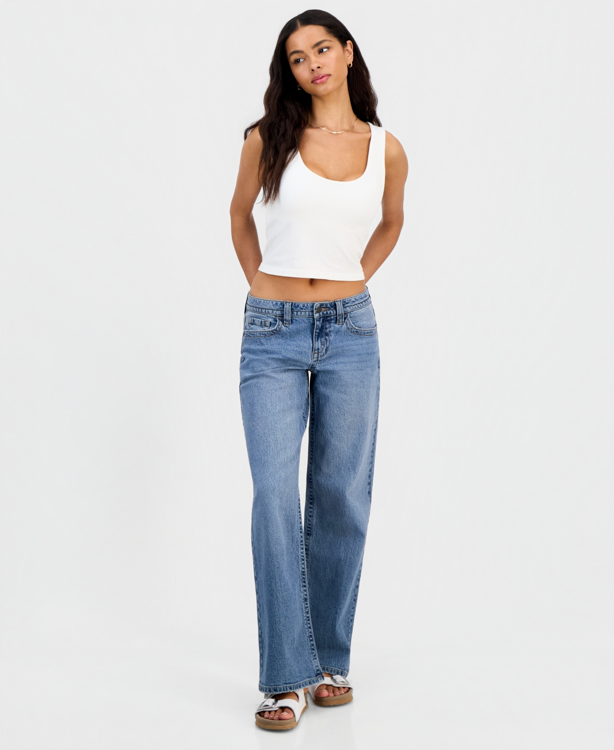 Click here for Celebrity Pink Juniors Low-Rise Baggy Straight Jea... prices