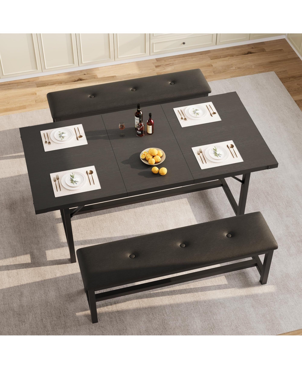 Click here for gaomon 4-6 Person 63 Extendable Wooden Dining Tabl... prices