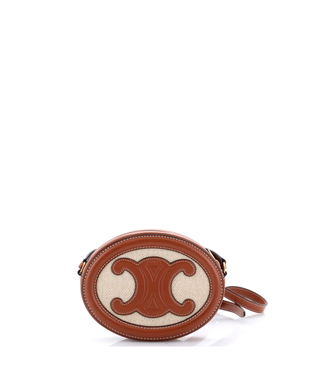 Click here for Pre-Owned Celine Triomphe Oval Crossbody Bag Canva... prices