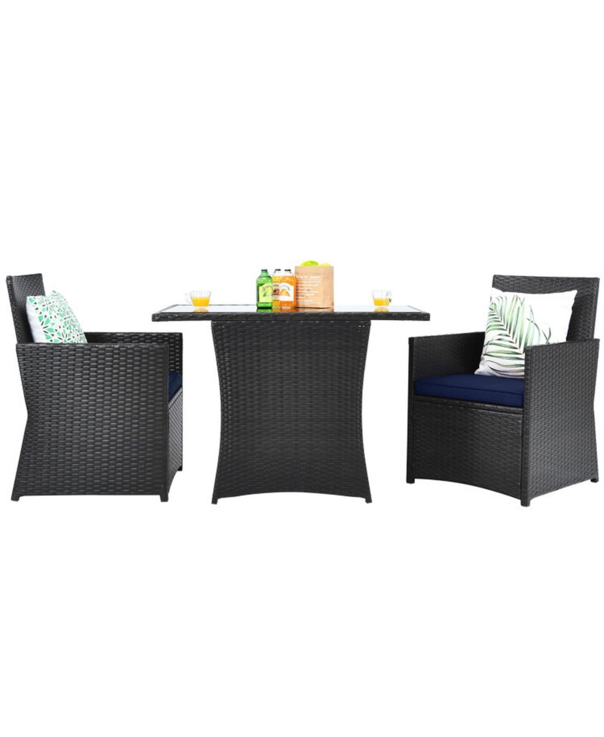 Click here for Gouun 3-Piece Rattan Bistro Set with Armchairs and... prices