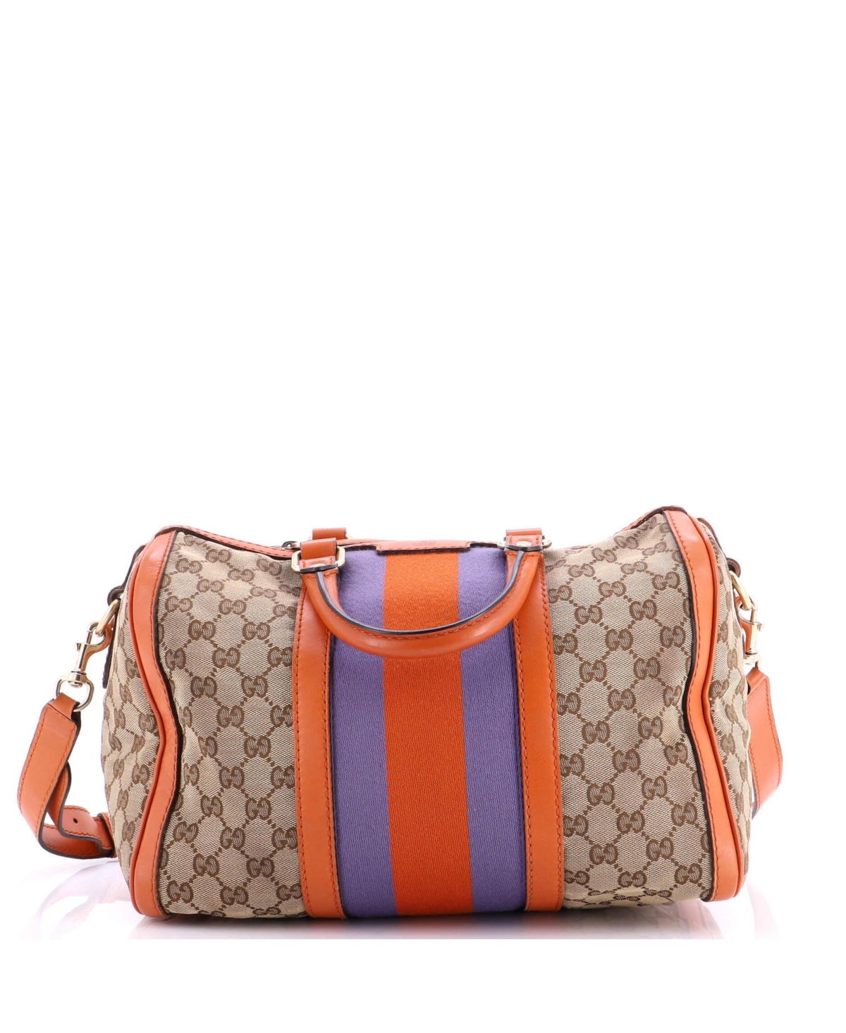 Click here for Pre-Owned Gucci Medium Vintage Web Boston Bag Gg C... prices