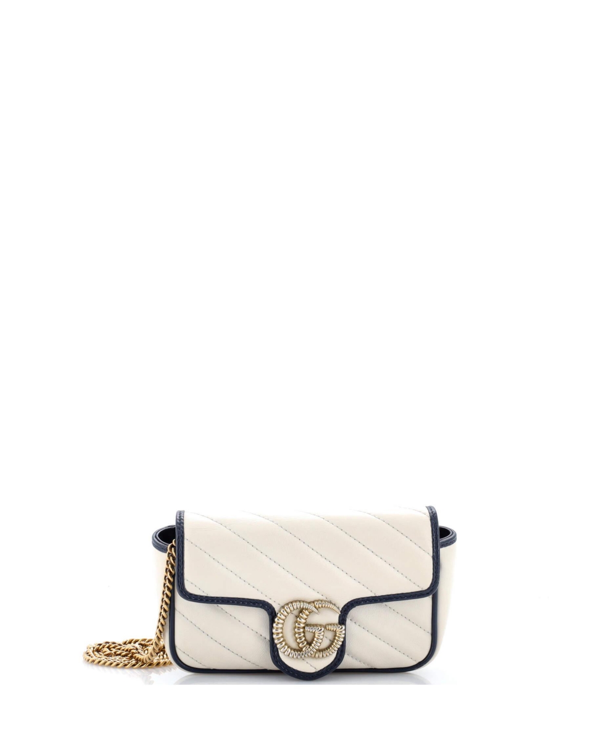 Click here for Pre-Owned Gucci Super Mini Gg Marmont Flap Bag Dia... prices