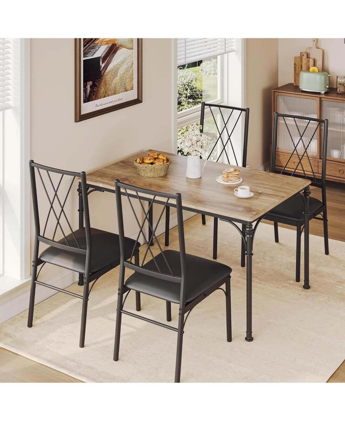 Click here for gaomon 5-Piece Dining Table Set for 4 with Chairs... prices