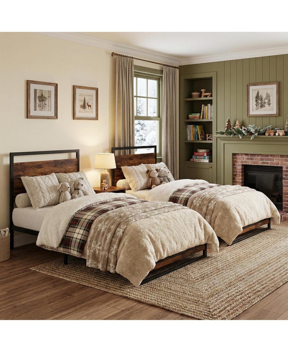 Click here for gaomon Twin Metal Bed Frame with Wood Headboard an... prices