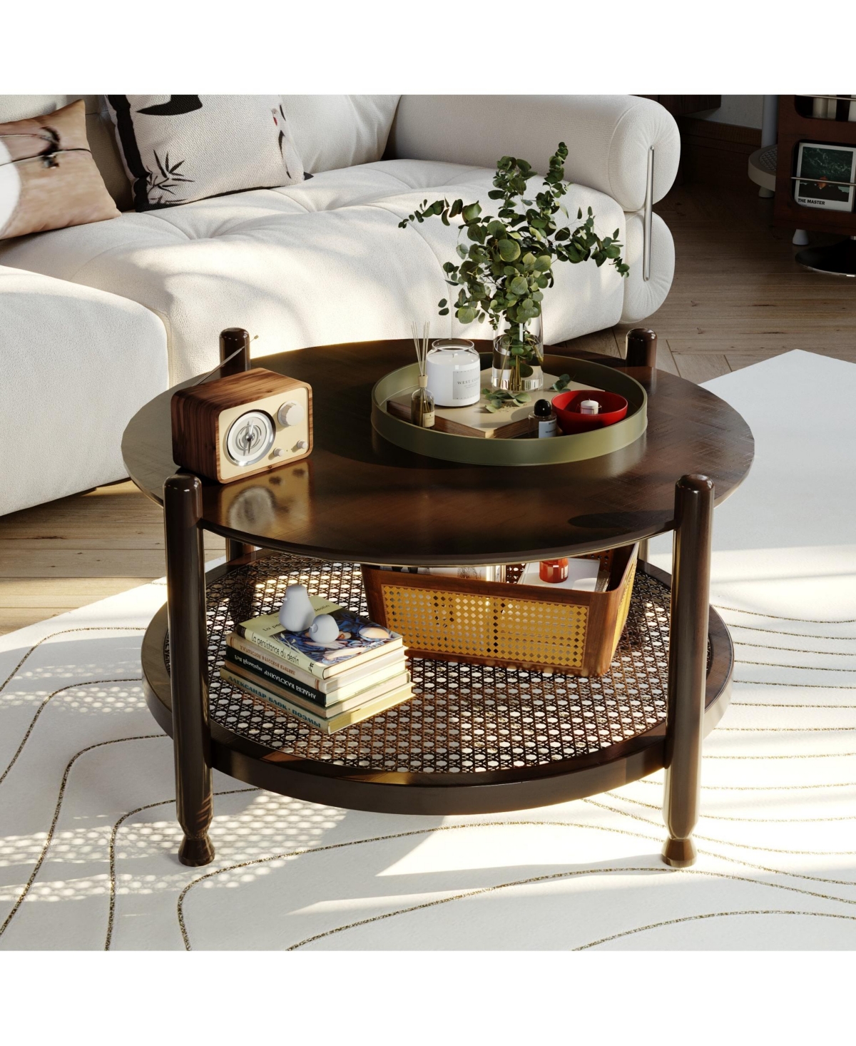 Click here for Rainsken 32 Rustic Round Coffee Table with 2-Tier... prices