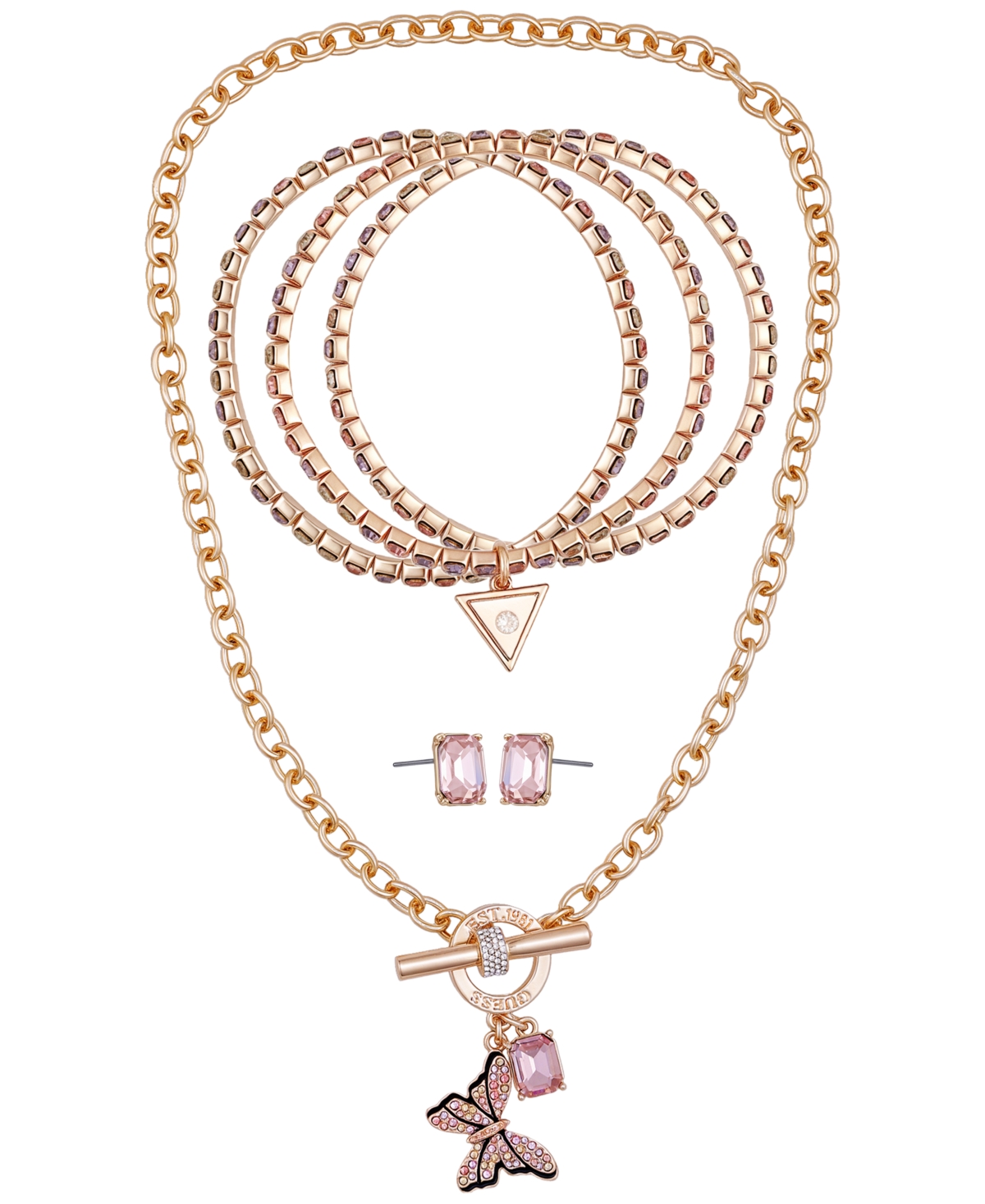 Click here for Guess 3-Pc. Rose Gold-Tone Necklace  Bracelet & St... prices