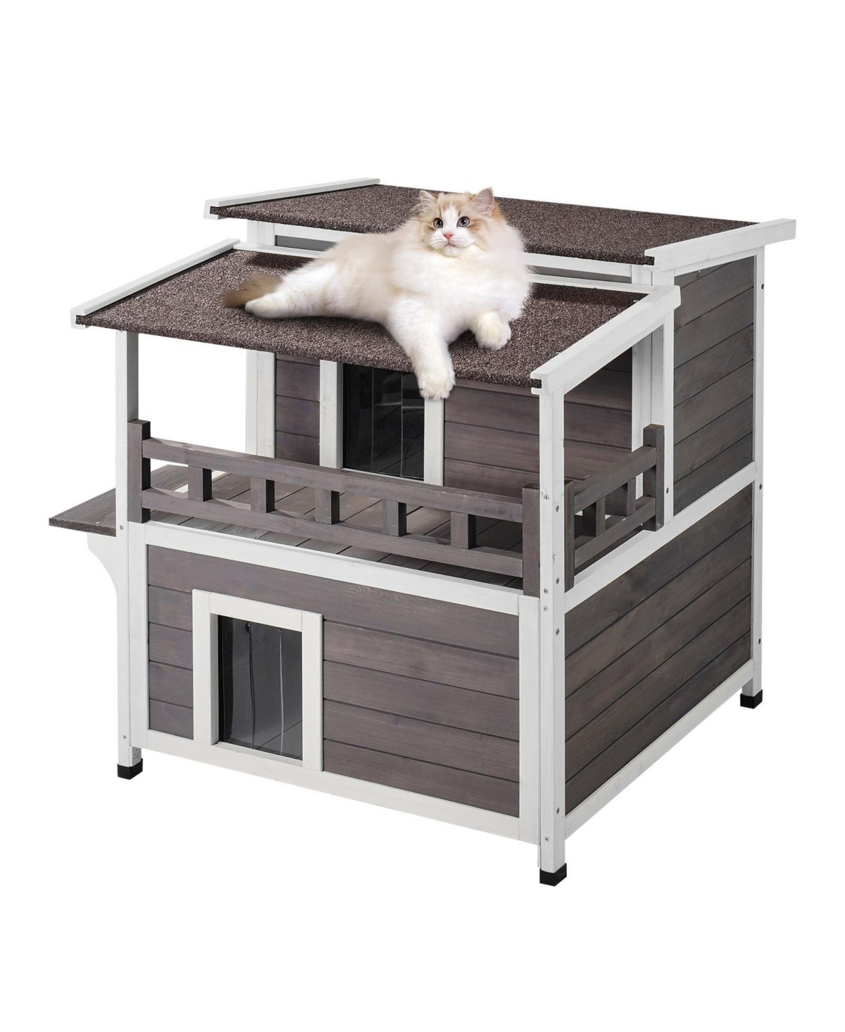 Click here for Cozito Outdoor Cat House 2-Story 30x30x32 in Weath... prices