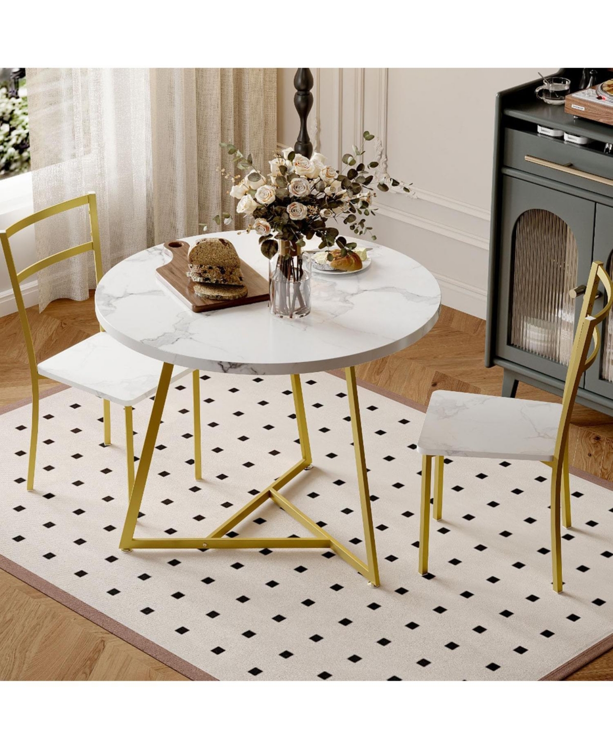 Click here for gaomon 3-Piece 2-Person Round Wooden Dining Table... prices