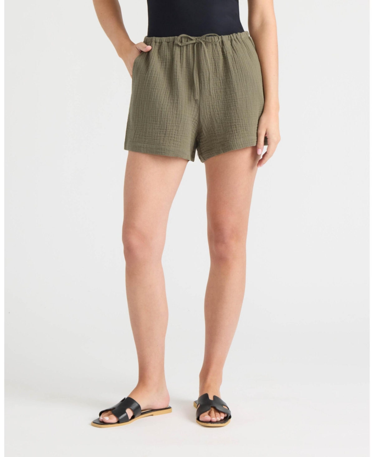 Click here for Ellen Tracy Womens Double Gauze Pull-On Short - Li... prices