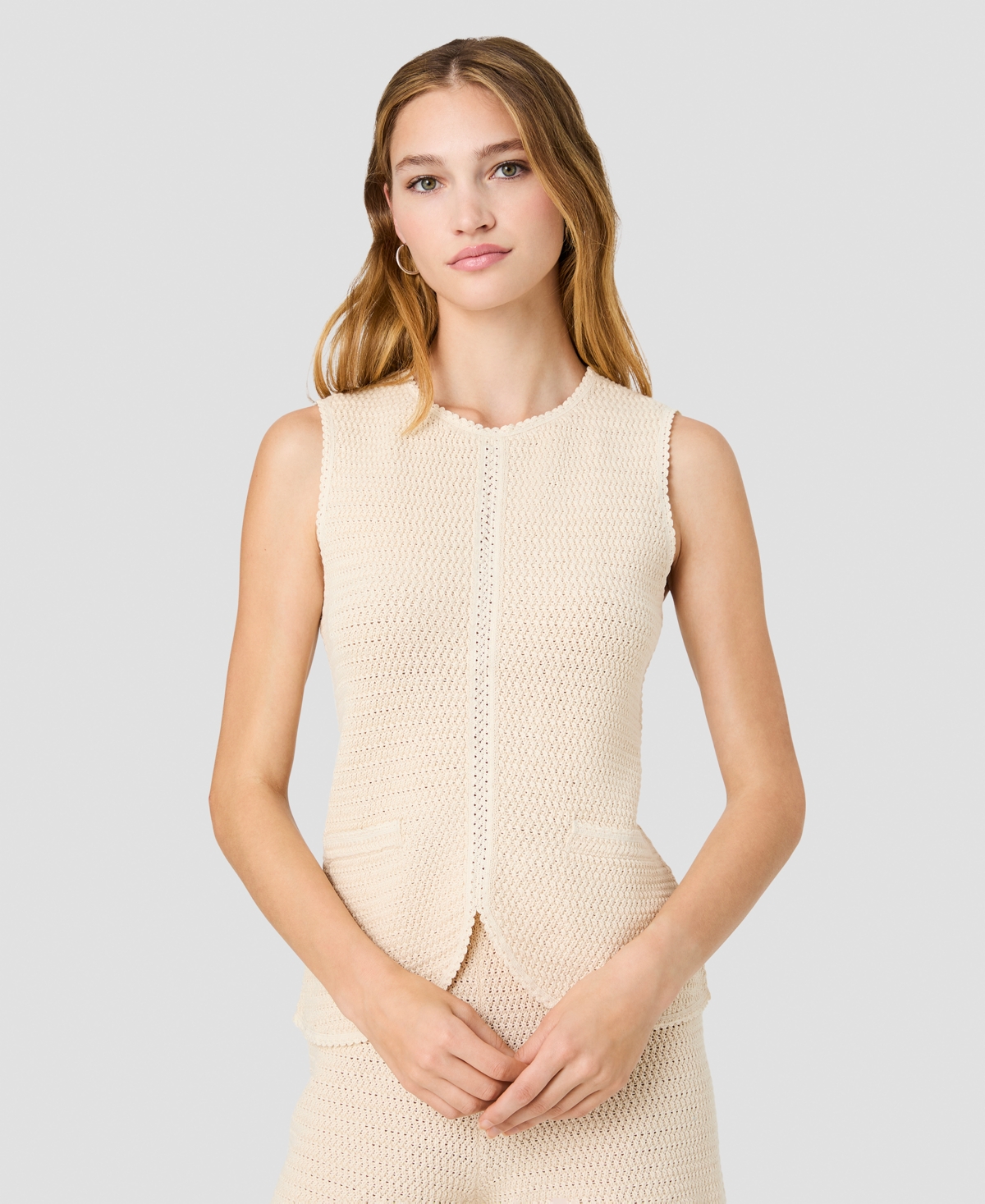 Click here for French Connection Womens Mozart Crochet Texture V-... prices