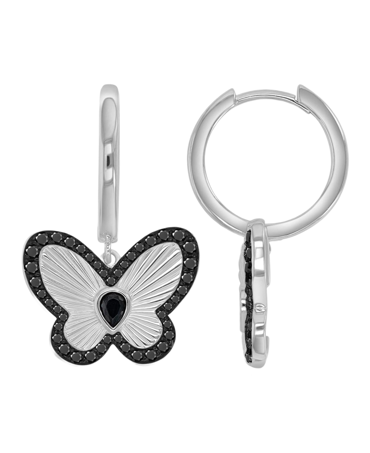Click here for Macys Black Spinel Butterfly Dangling Earrings in... prices