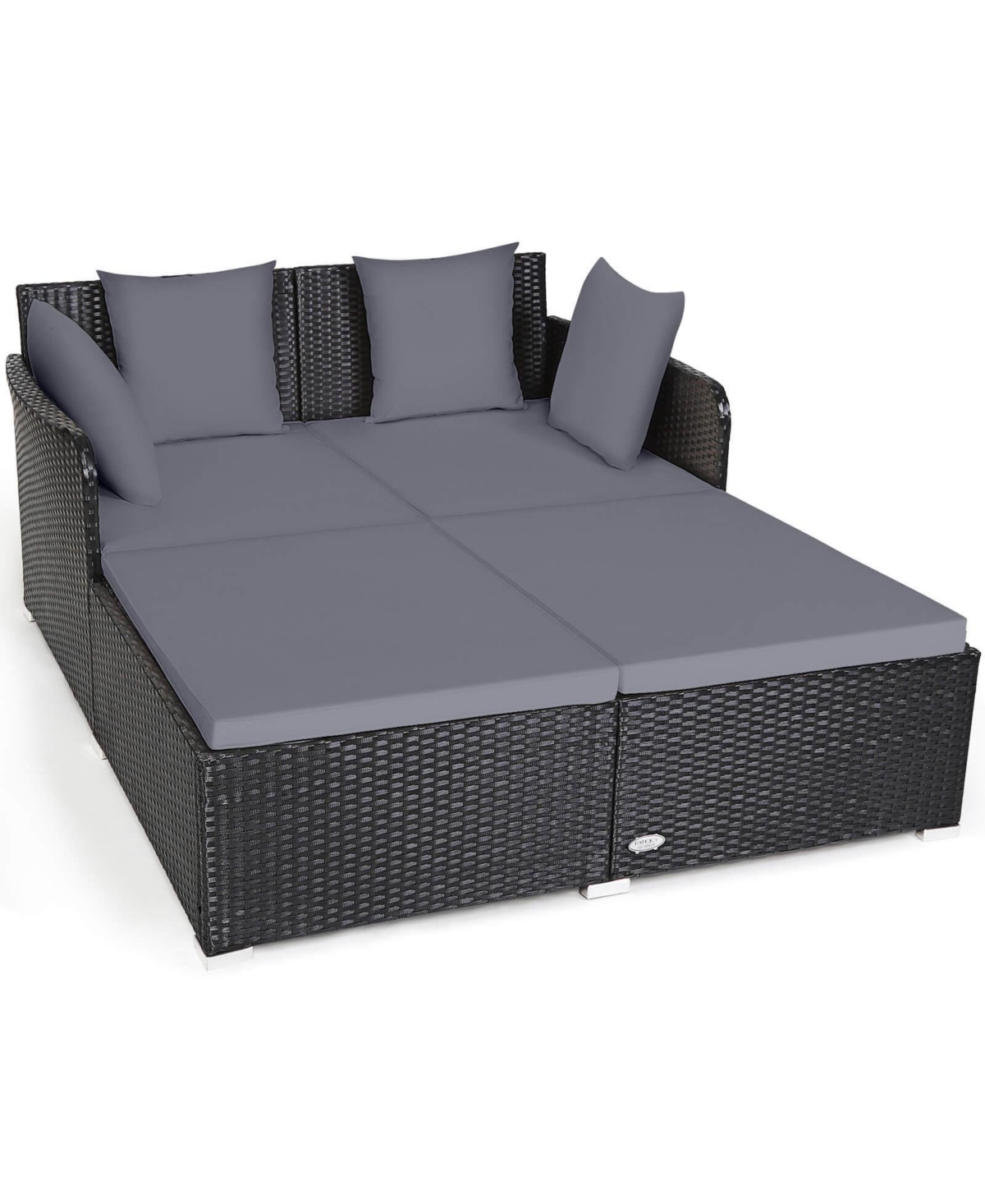 Click here for Gymax Patiojoy Outdoor Rattan Daybed Pillows Cushi... prices