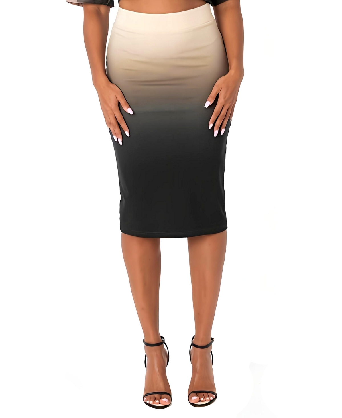 Click here for Dai Moda Womens Ombre Perfect Pencil Skirt - Black prices