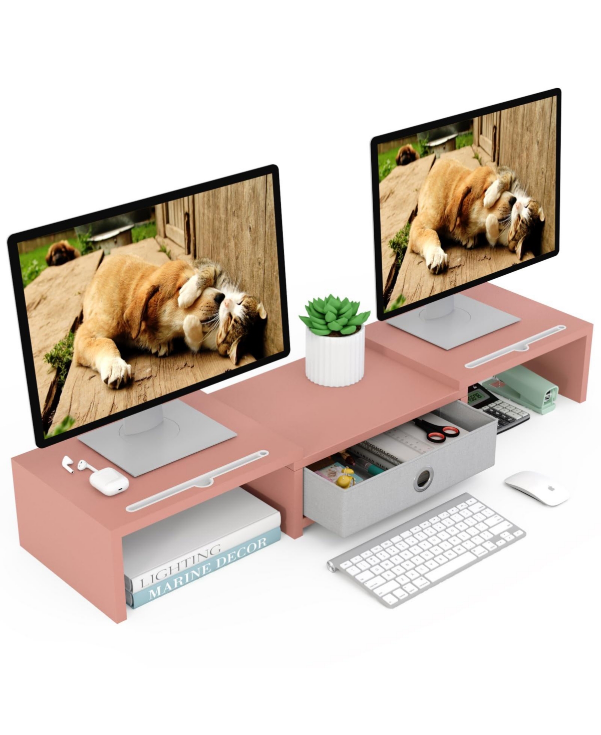 Click here for Gnuadz Dual Monitor Riser Adjustable Stand Organiz... prices