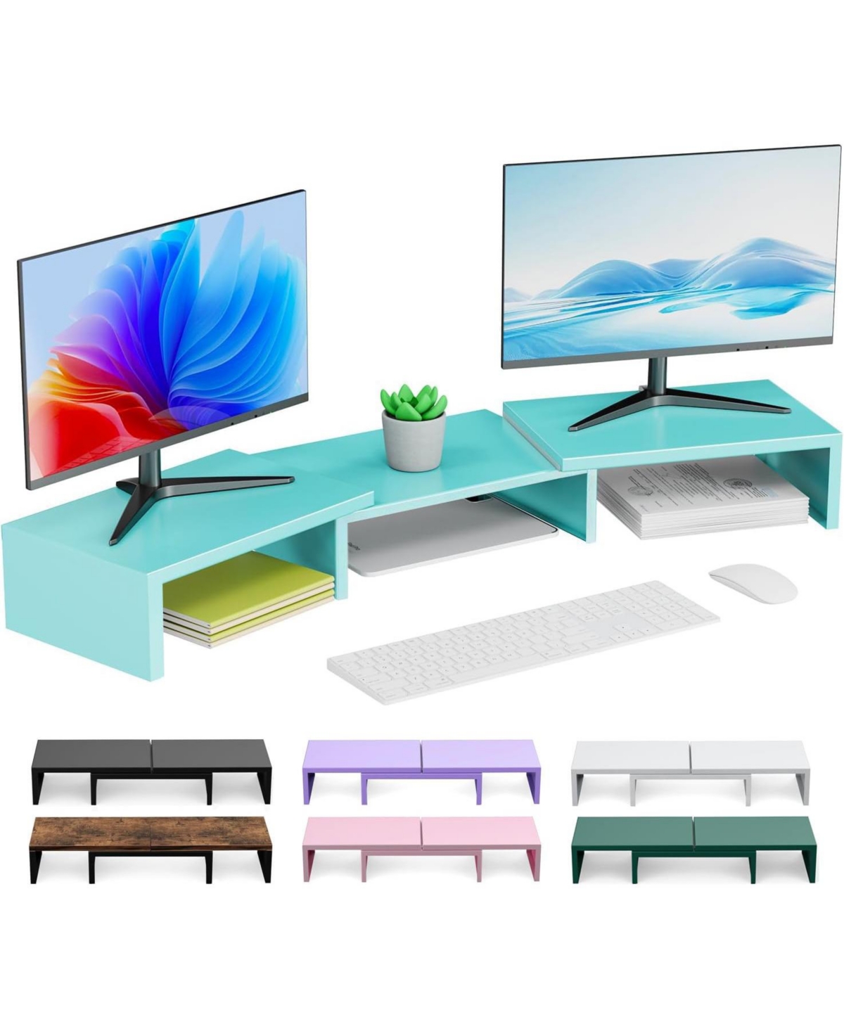 Click here for Gnuadz Dual Monitor Stand Metal Riser Desktop Orga... prices