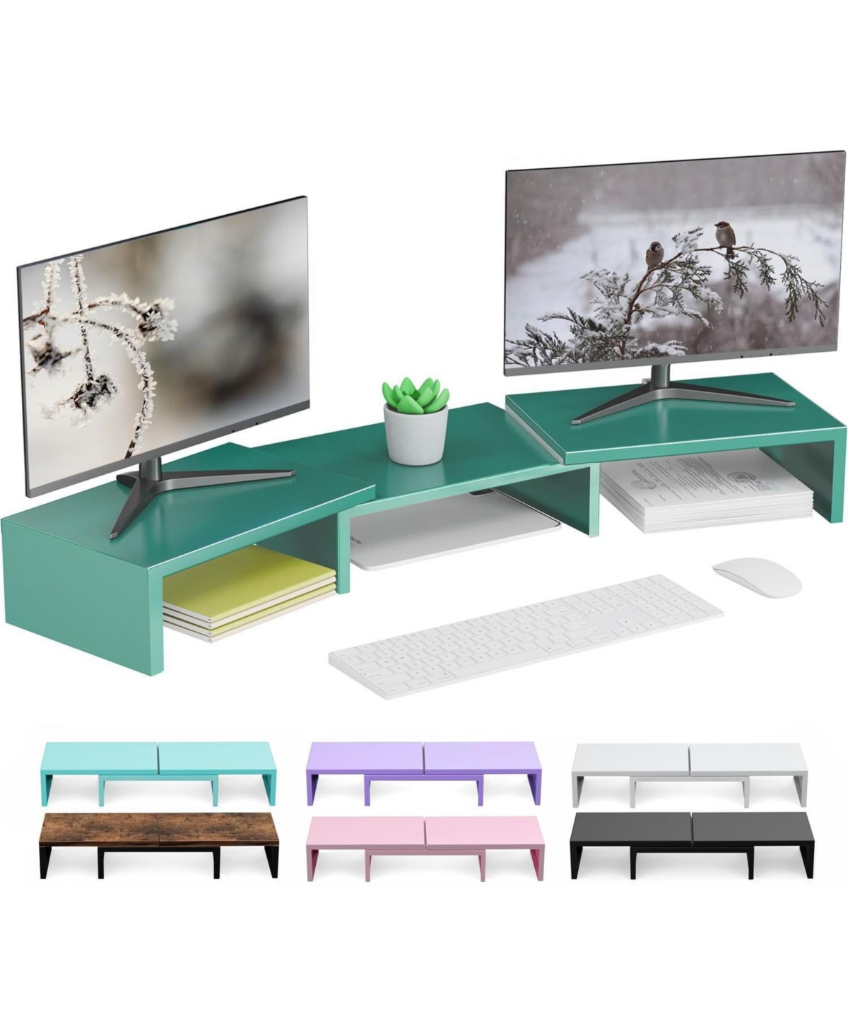 Click here for Gnuadz Dual Monitor Stand Metal Riser Desktop Orga... prices