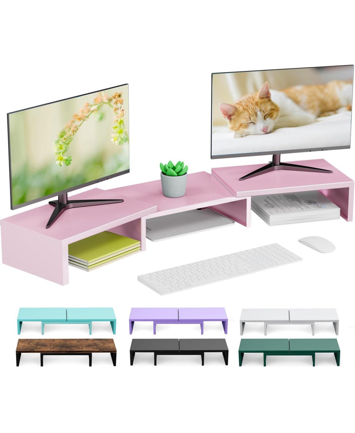 Click here for Gnuadz Dual Monitor Stand Metal Riser Desktop Orga... prices