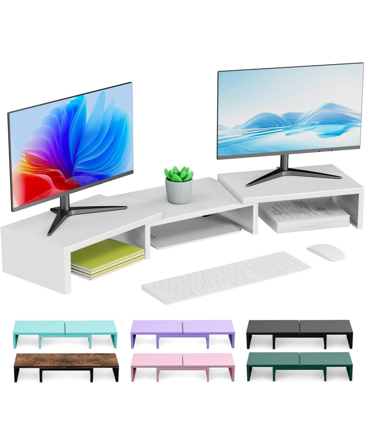 Click here for Gnuadz Dual Monitor Stand Metal Riser Desktop Orga... prices