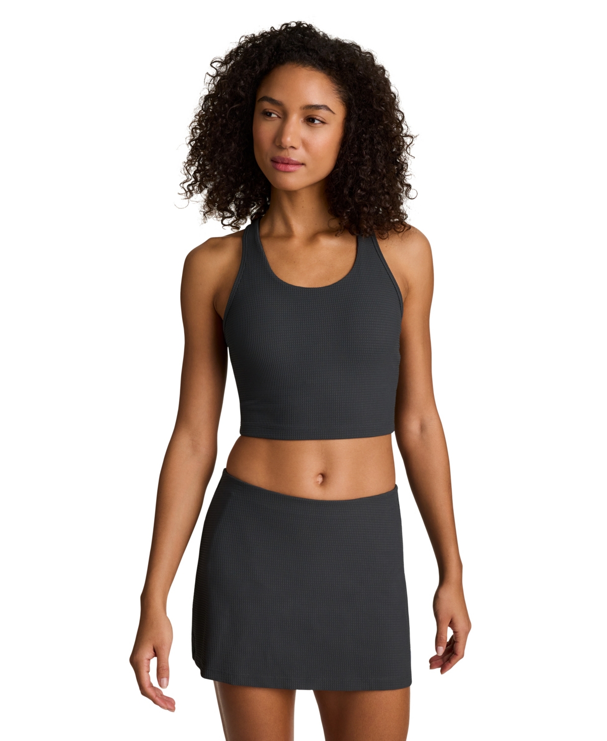 Click here for Reebok Womens Time Out Cropped Tank Top - Gray prices