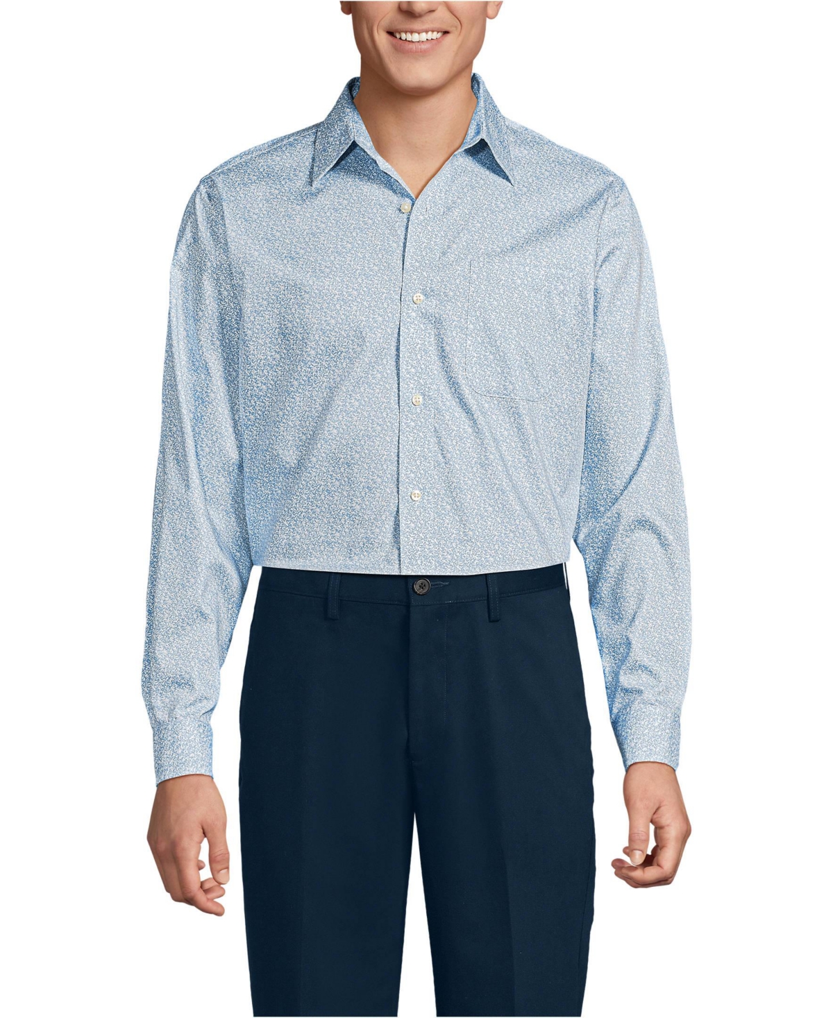 Click here for Lands End Mens Solid No Iron Supima Pinpoint Strai... prices