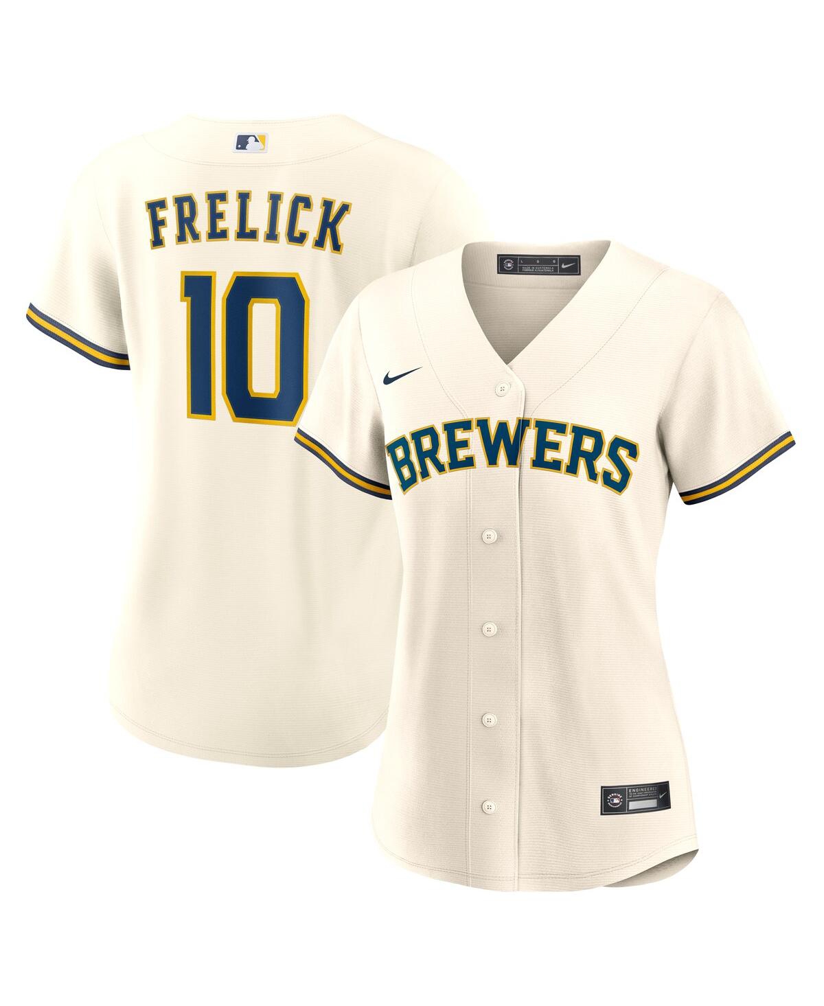 Click here for Nike Womens Sal Frelick Cream Milwaukee Brewers Ho... prices