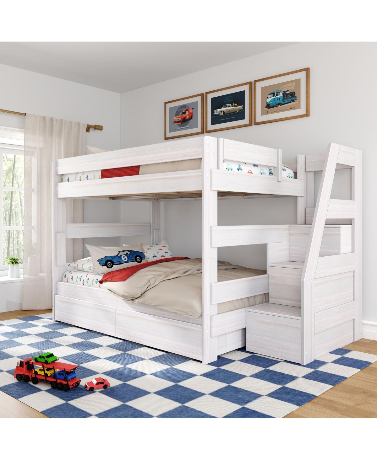 Click here for Max and Lily Modern Farmhouse Queen Over Bunk Bed... prices