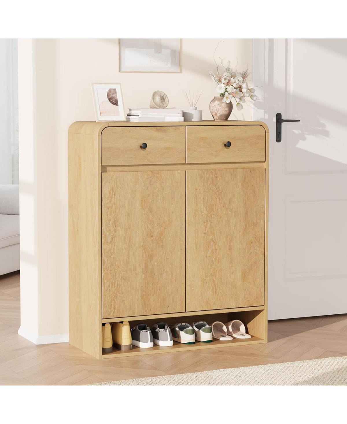 Click here for Homfan Shoe Cabinet with 2 Doors and 2 Drawers  4... prices